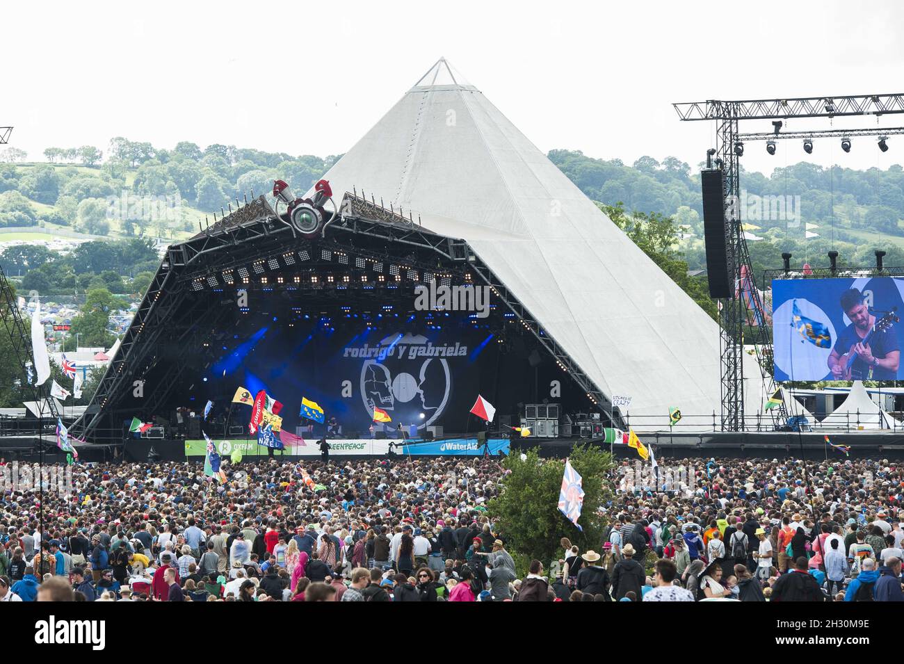 General View of the Pyramid stage during during Day One of the ...