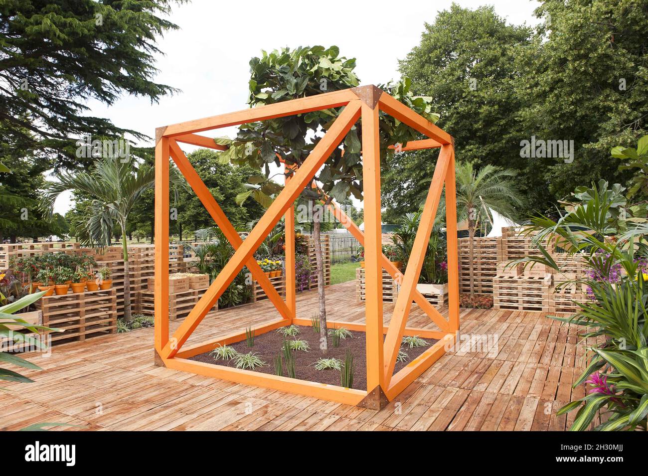 General view of the Ethiopian World Vision Garden, Hampton Court Palace ...
