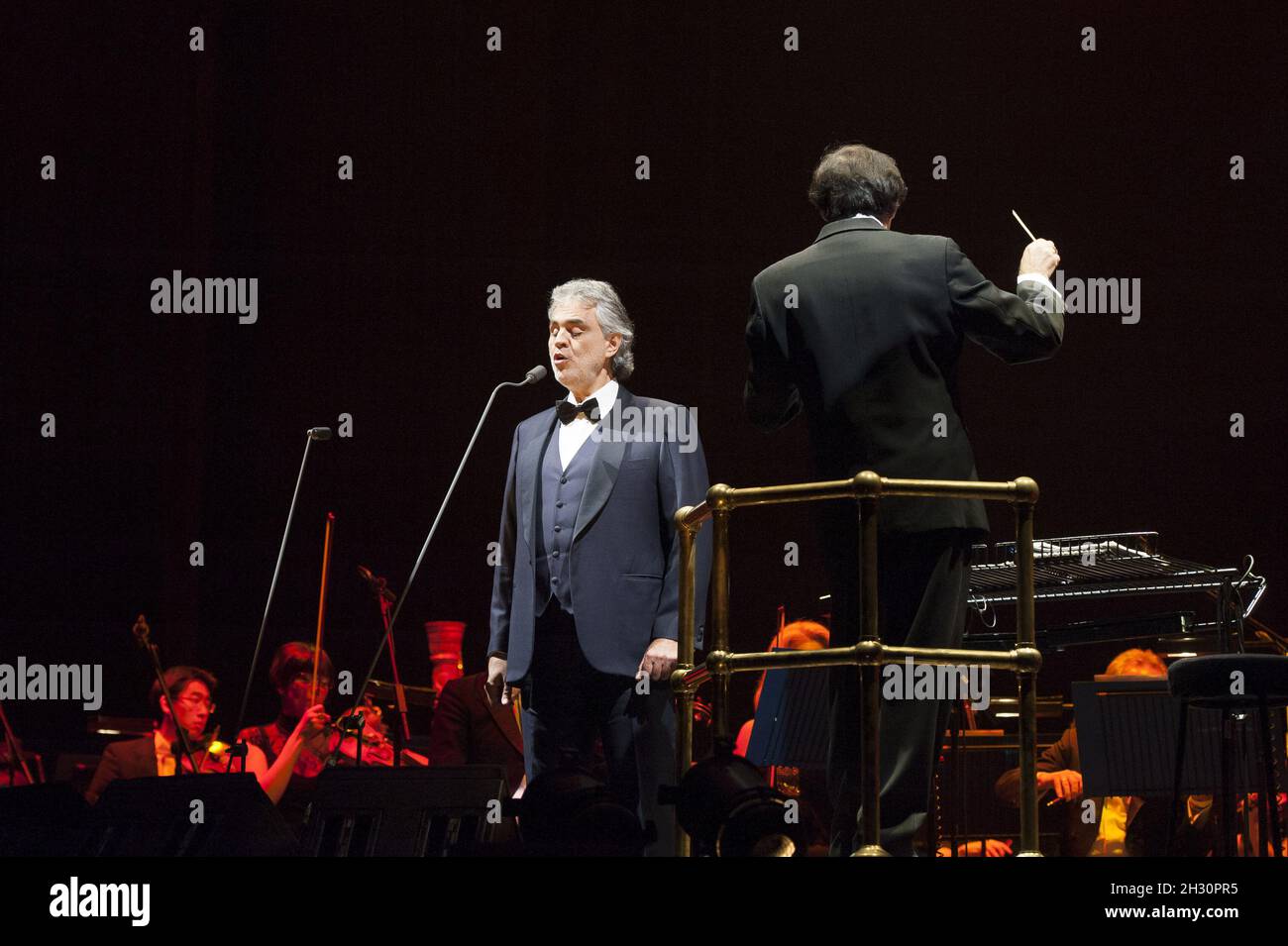 Andrea Bocelli performs live on stage at the O2 Arena in Greenwich ...