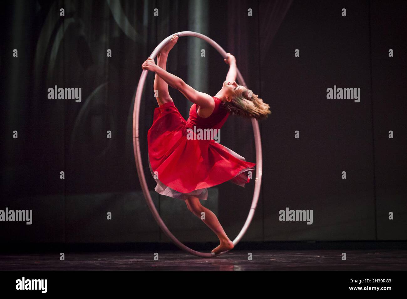 Lea Toran Jenner performs in the Cyr Wheel in Cirque Eloize's ...