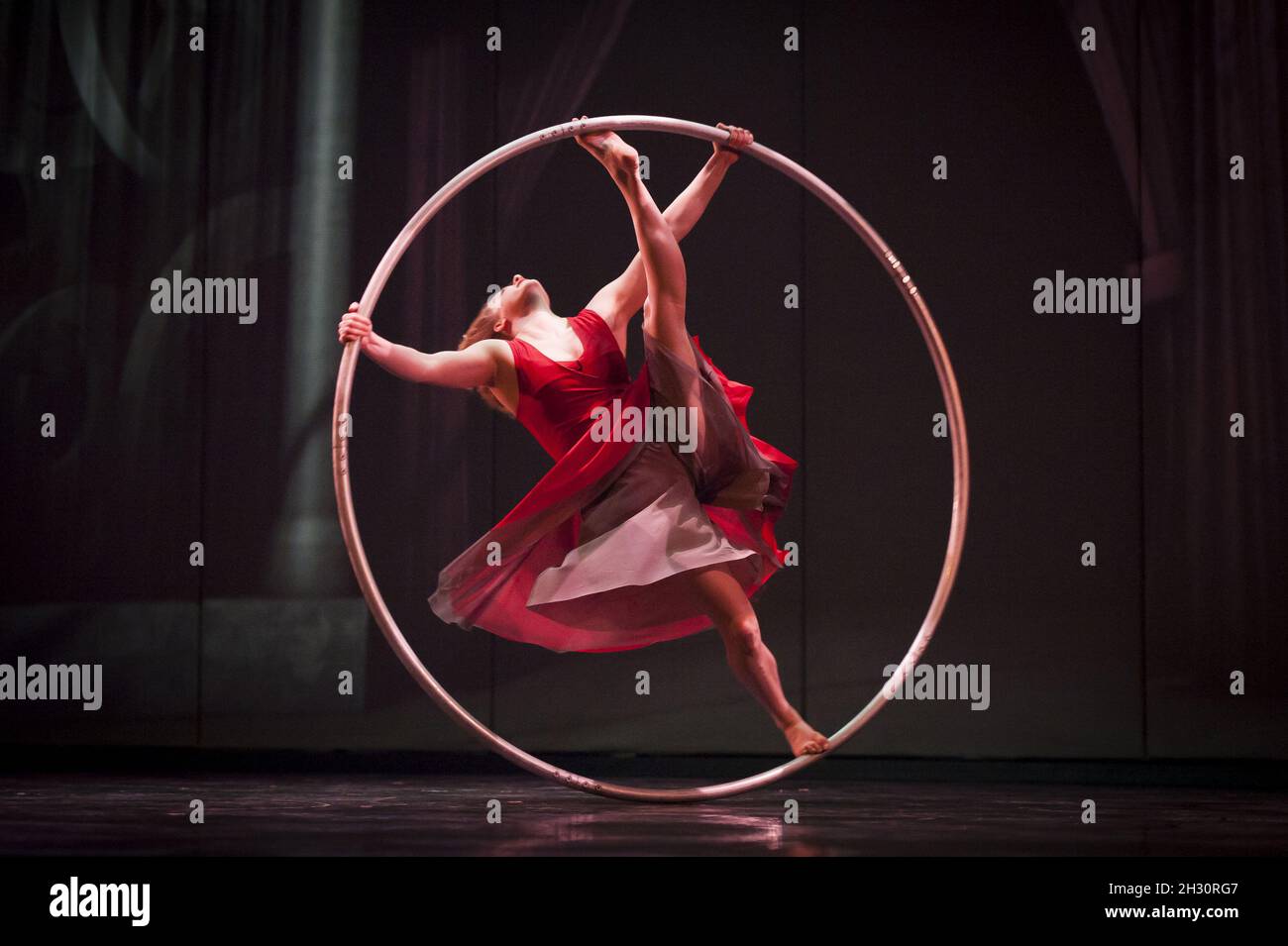 Lea Toran Jenner performs in the Cyr Wheel in Cirque Eloize's ...