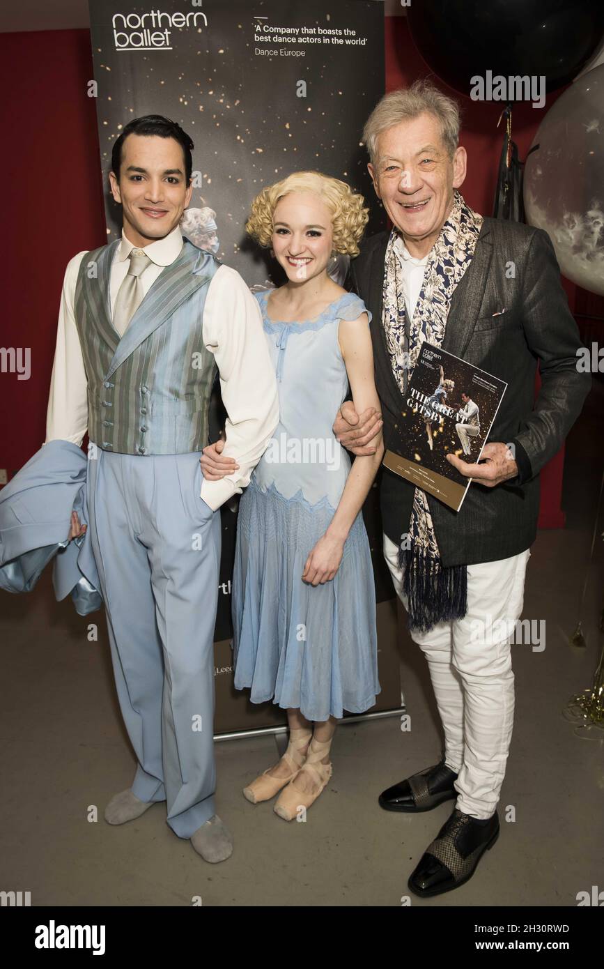 Sir Ian McKellen and dancers Dreda Blow and Javier Torres attend ...