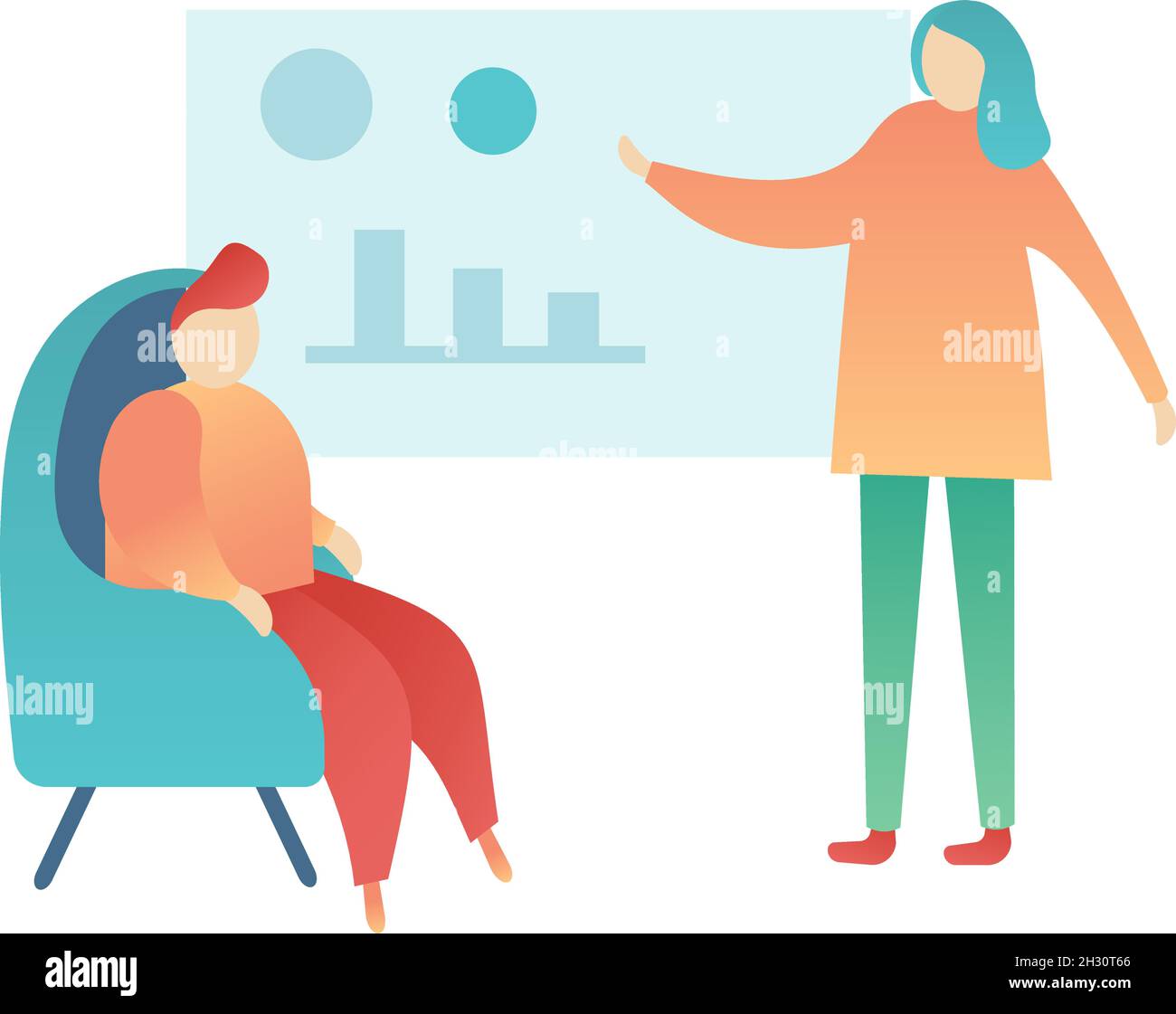 Woman giving report, presentation or seminar icon Stock Vector Image ...