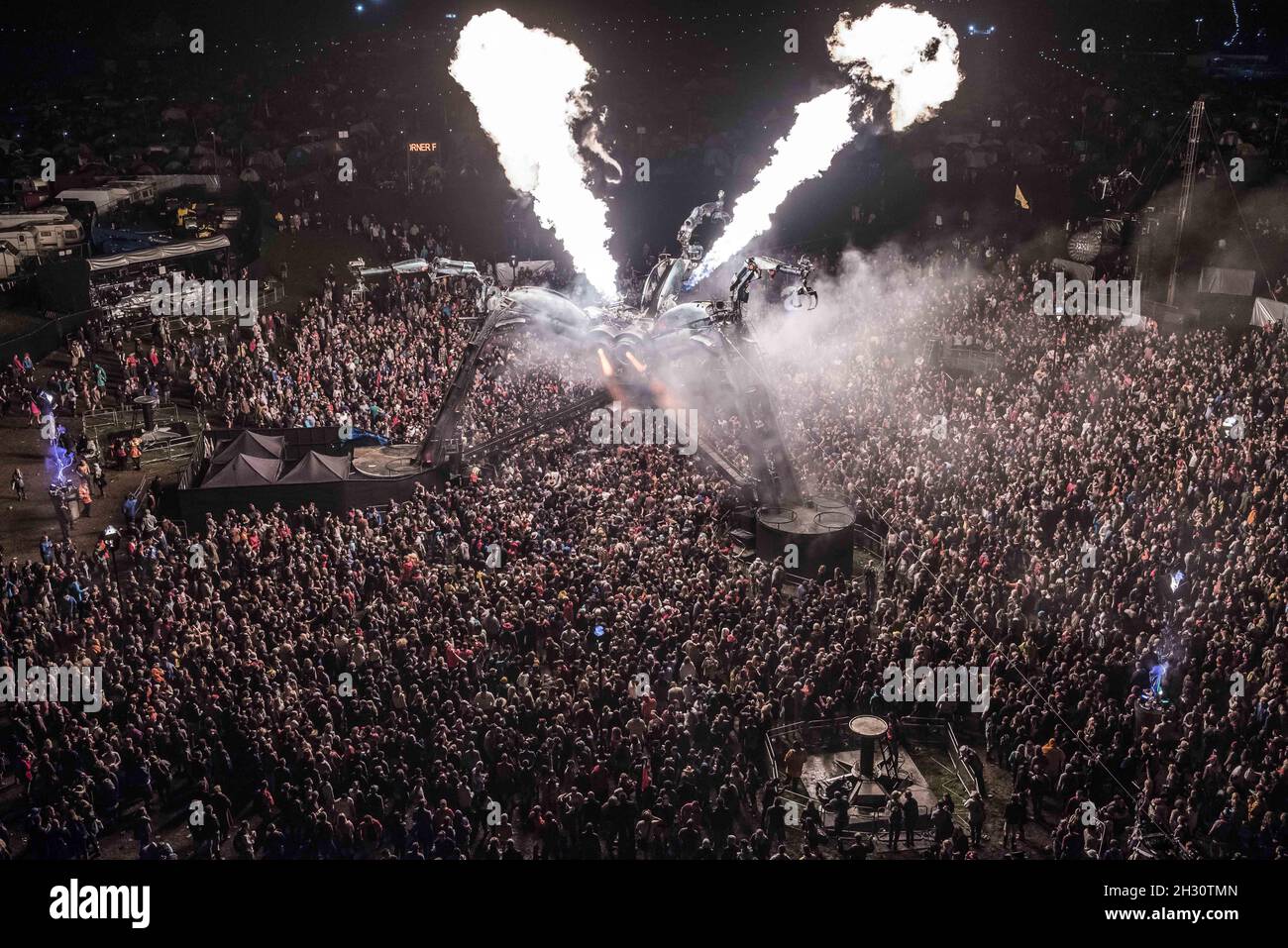 General view of the Arcadia spider at Glastonbury 2015, Worthy Farm ...