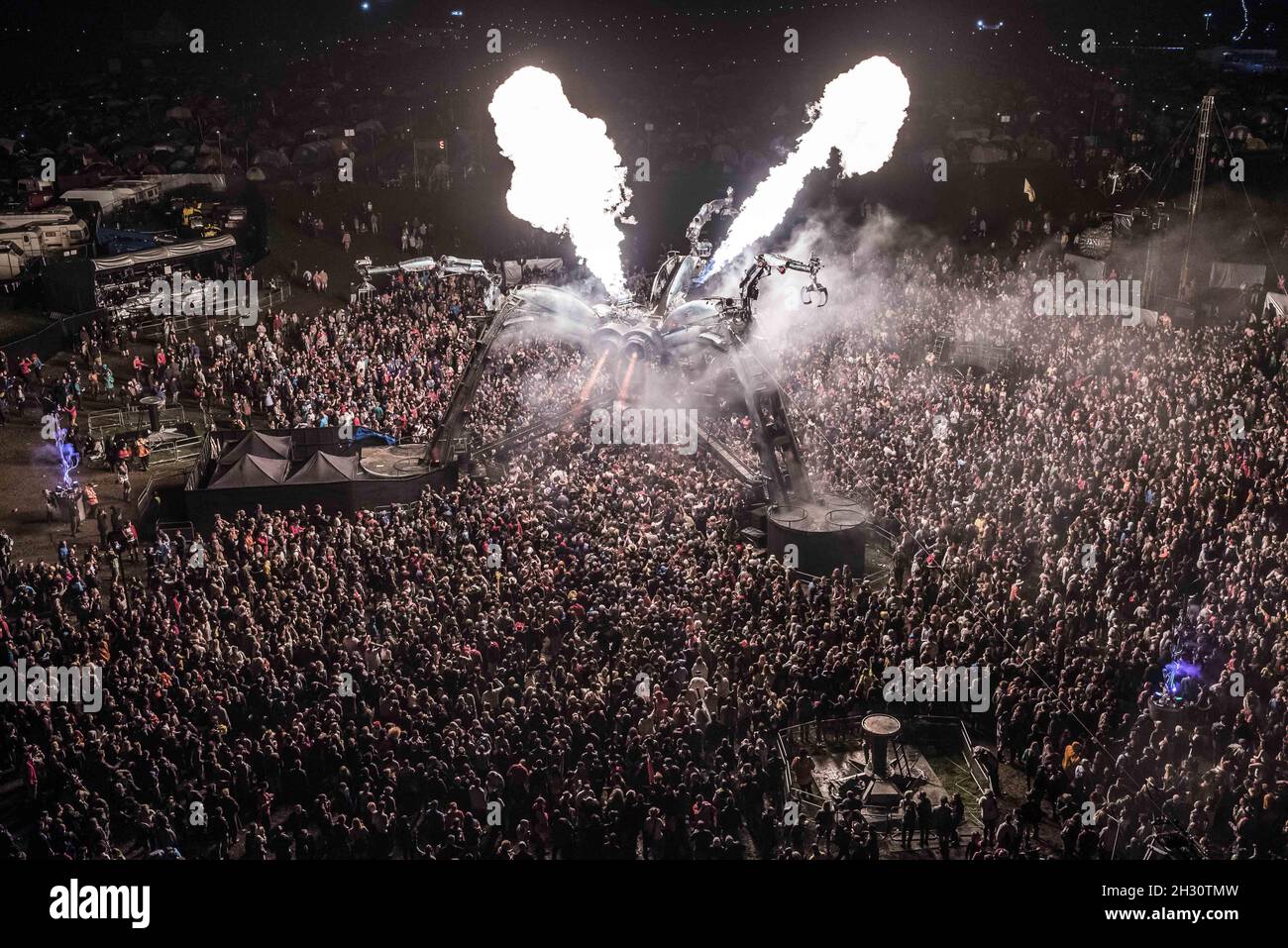 General view of the Arcadia spider at Glastonbury 2015, Worthy Farm ...