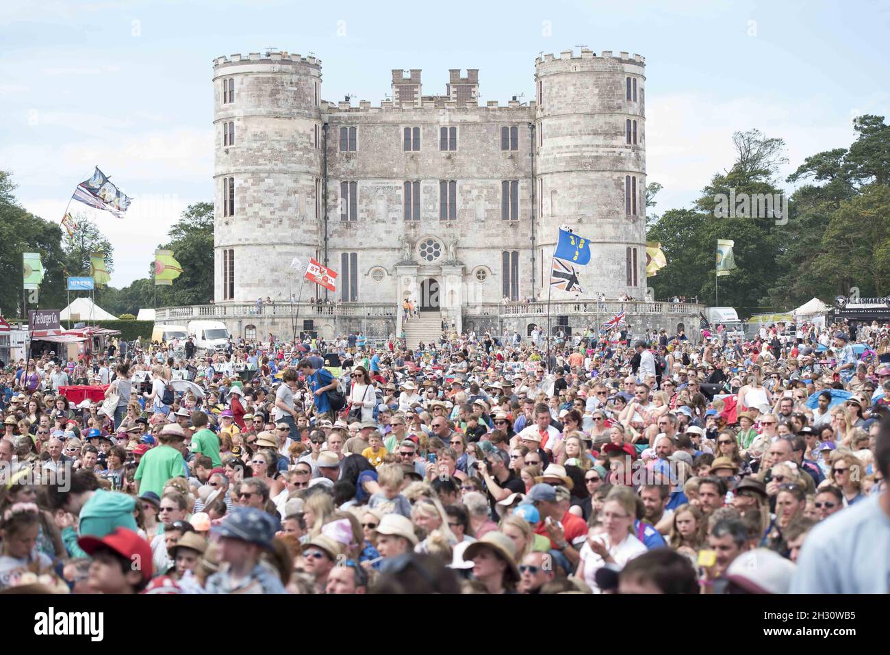 General view of the Castle Stage crowd on day 3 of Camp Bestival 2015, Lulworth Castle - Dorset ...