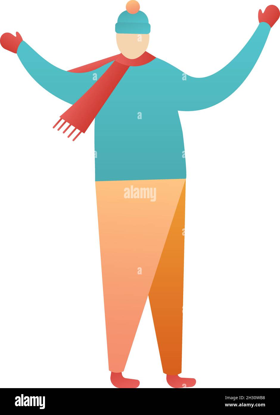 Happy man in winter clothes vector icon on white Stock Vector Image ...