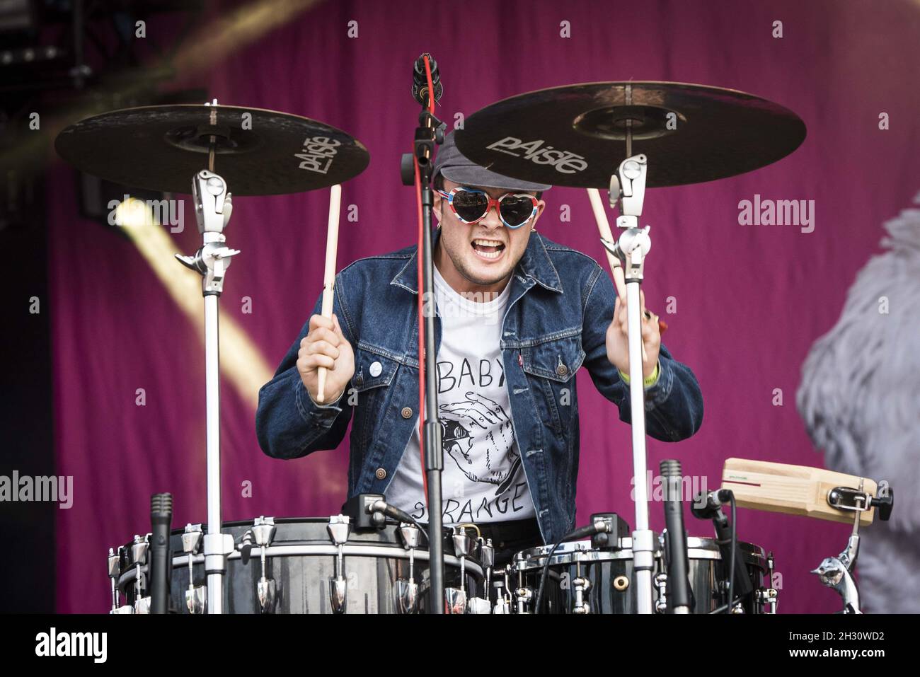 Isaac Holman of Slaves performs live on stage on day 3 of Camp Bestival ...