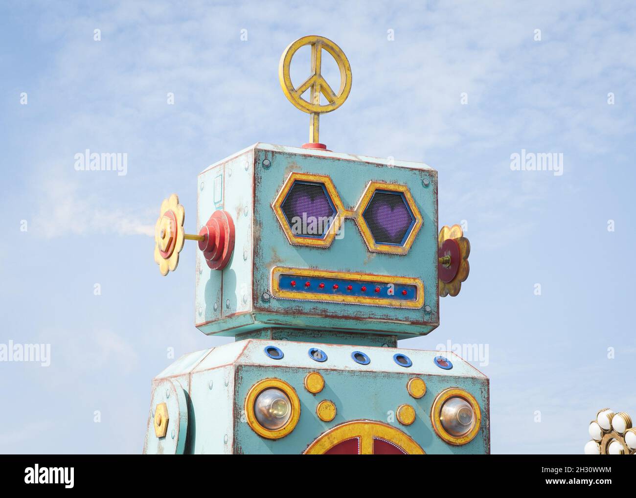 General view of the Lovebot art display on day one of Bestival 2015, at ...