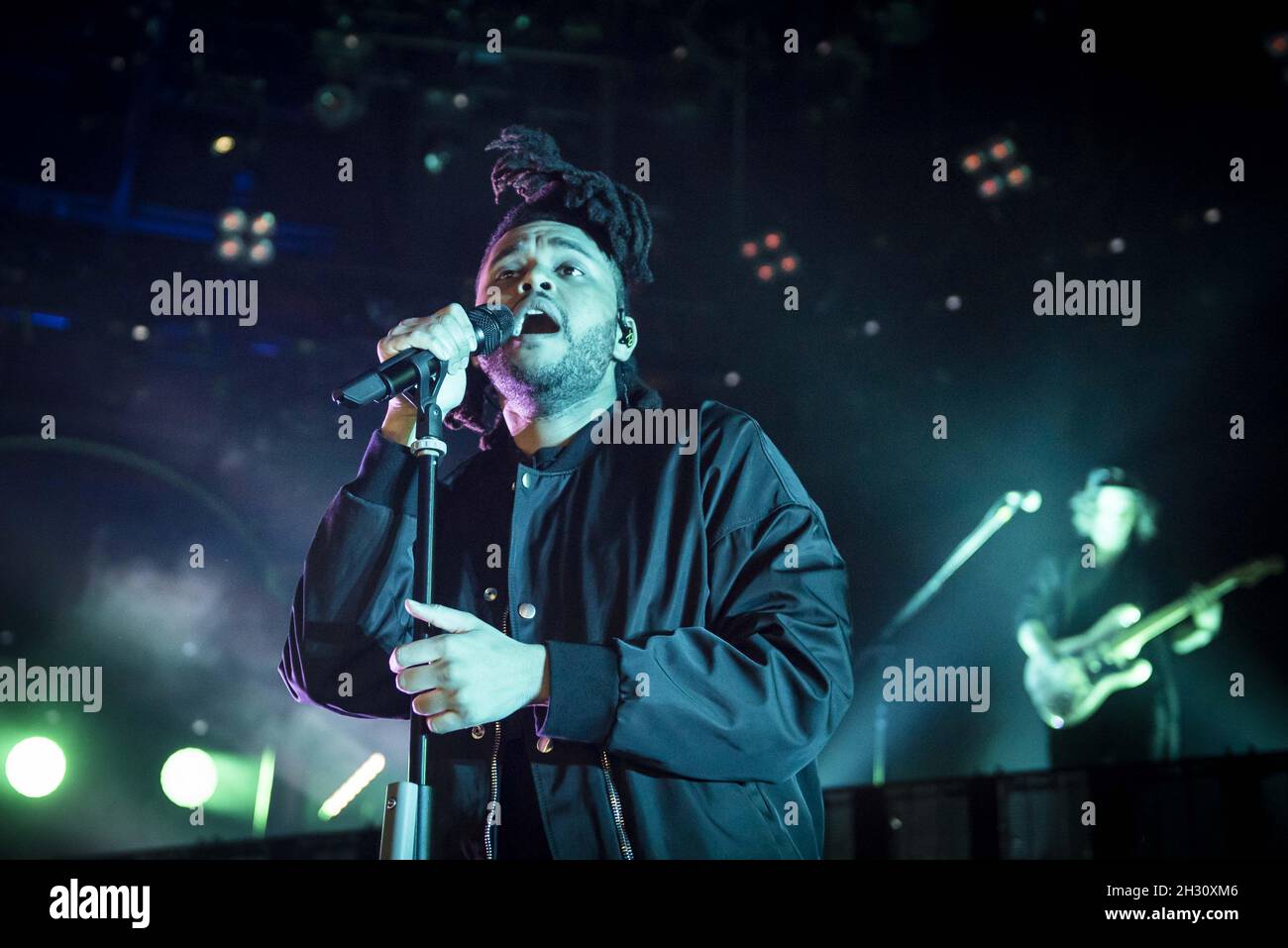 The Weeknd performs live on stage as part of the Apple Music Festival ...