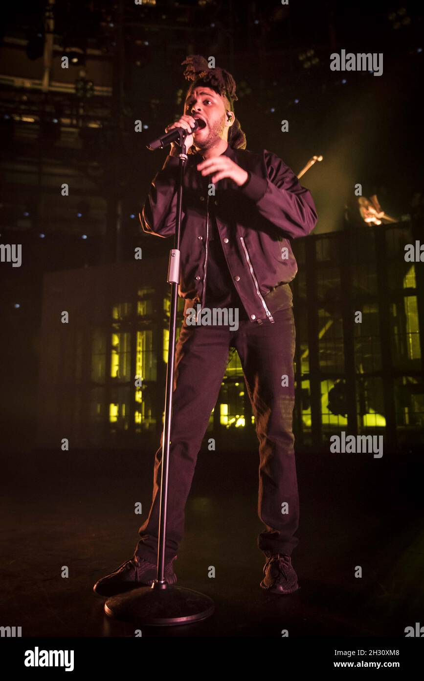 The Weeknd performs live on stage as part of the Apple Music Festival ...