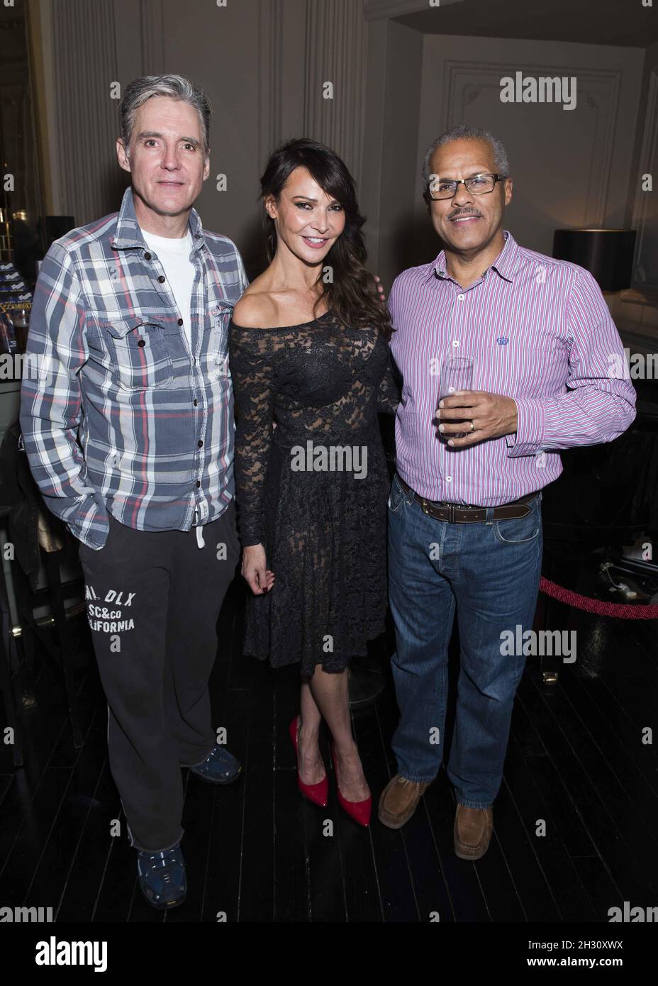 Michael Praed (Lawrence Jameson), Lizzy Cundy, and Gary Wilmot (Andre ...