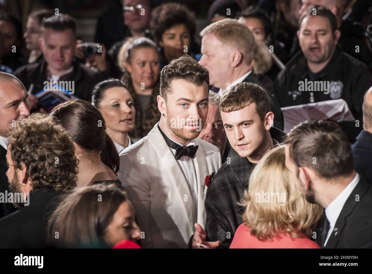 Sam Smith arrives at the Spectre premiere, at the Royal Albert Hall ...