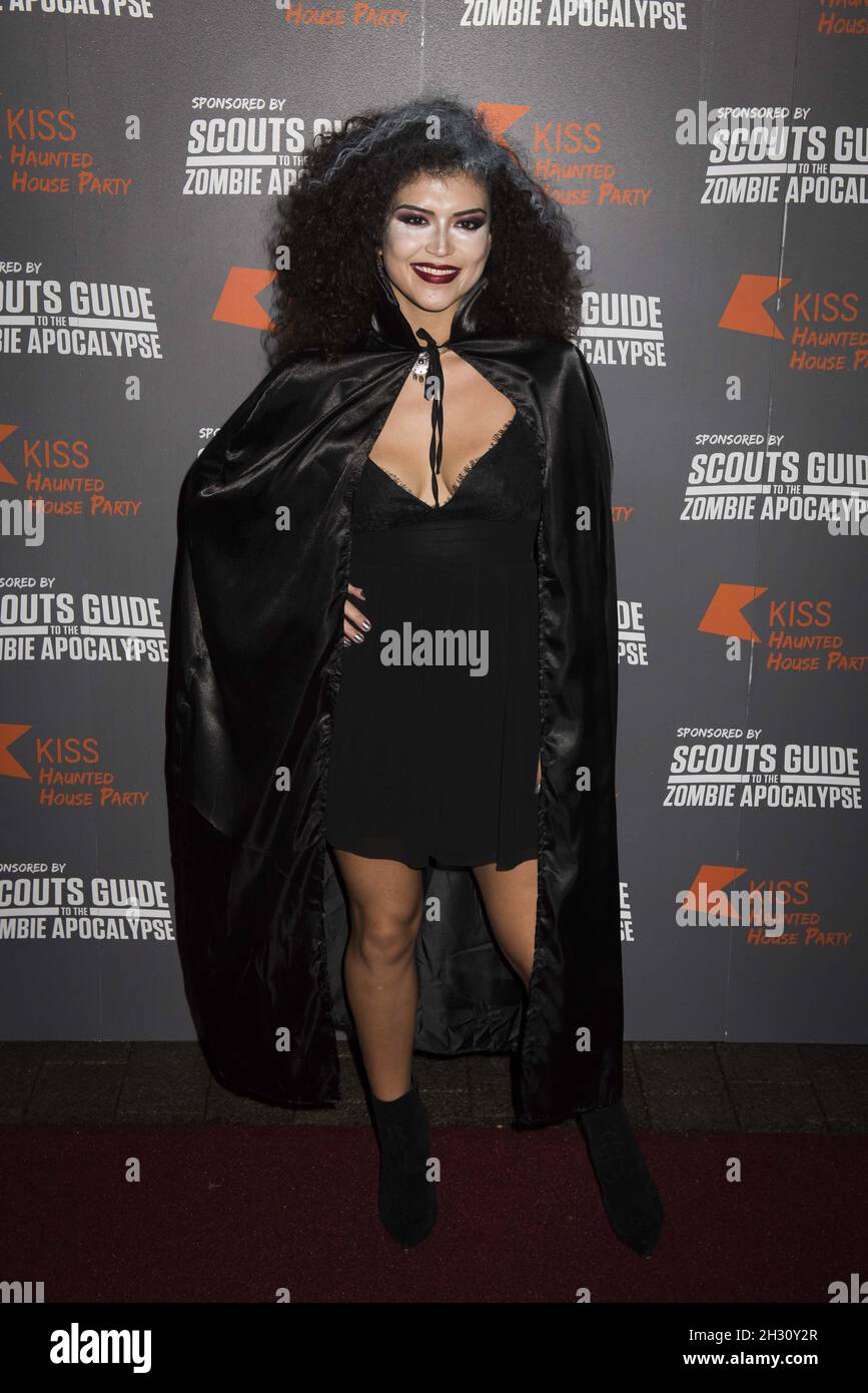 Karen Harding attends the Kiss FM Haunted House Party at the SSE ...