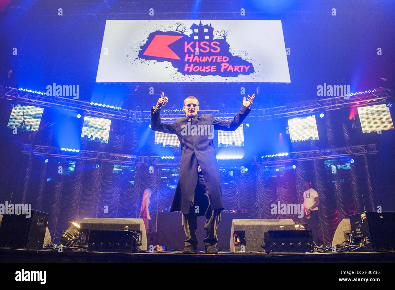 Rudimental perform live on stage at the Kiss FM Haunted House Party, at ...