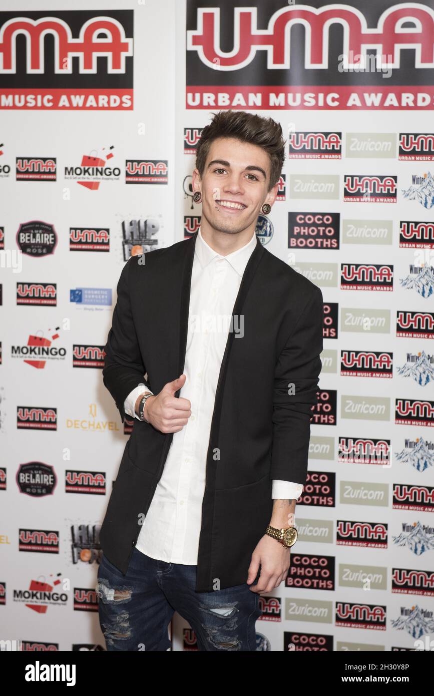Jake Sims from Stereo Kicks arriving at the Urban Music Awards, at the ...
