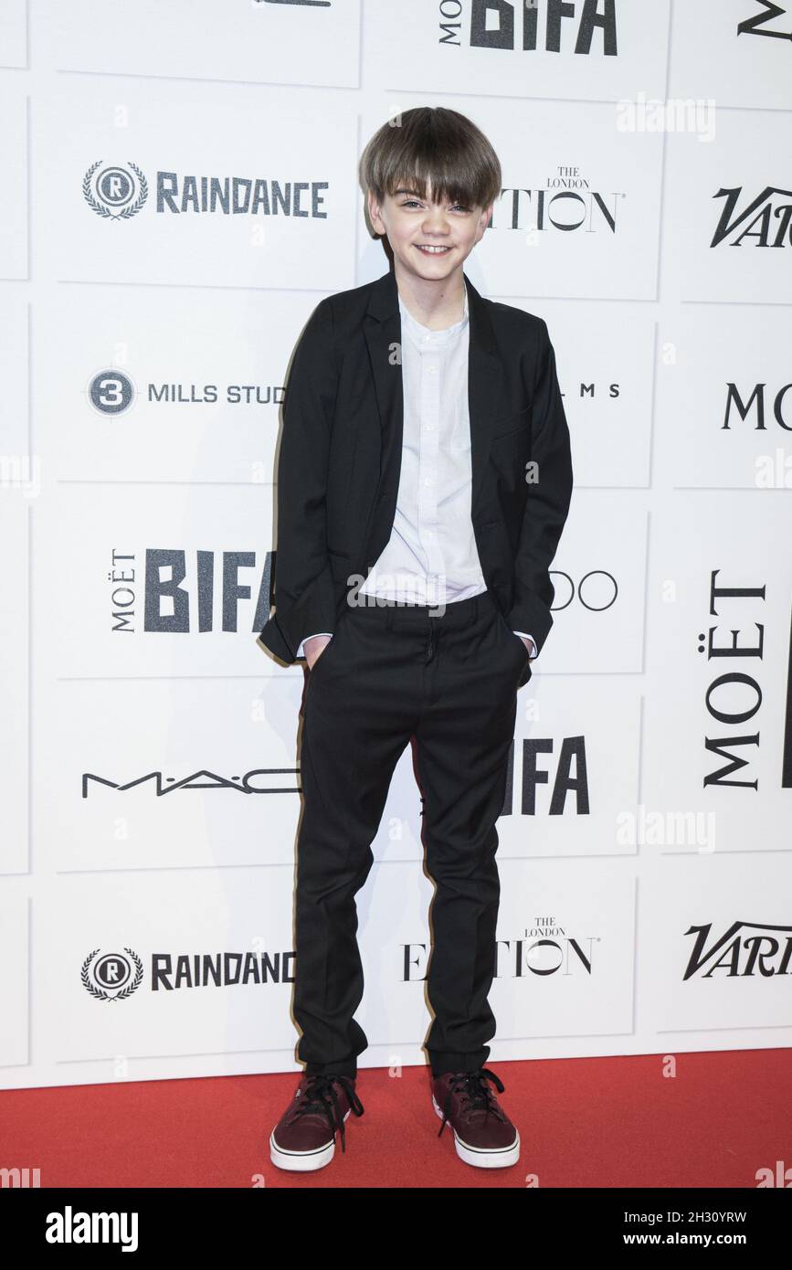 Milo Parker attends the MOET British Independent Film Awards 2015, at ...