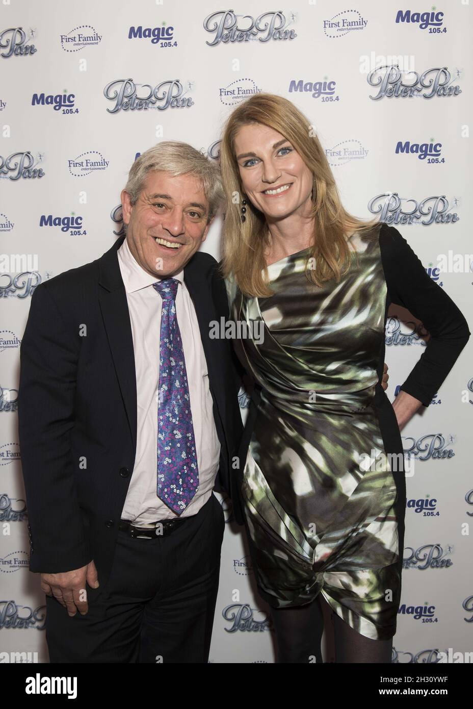 John and Sally Bercow arrive at the Peter Pan press night at the New ...