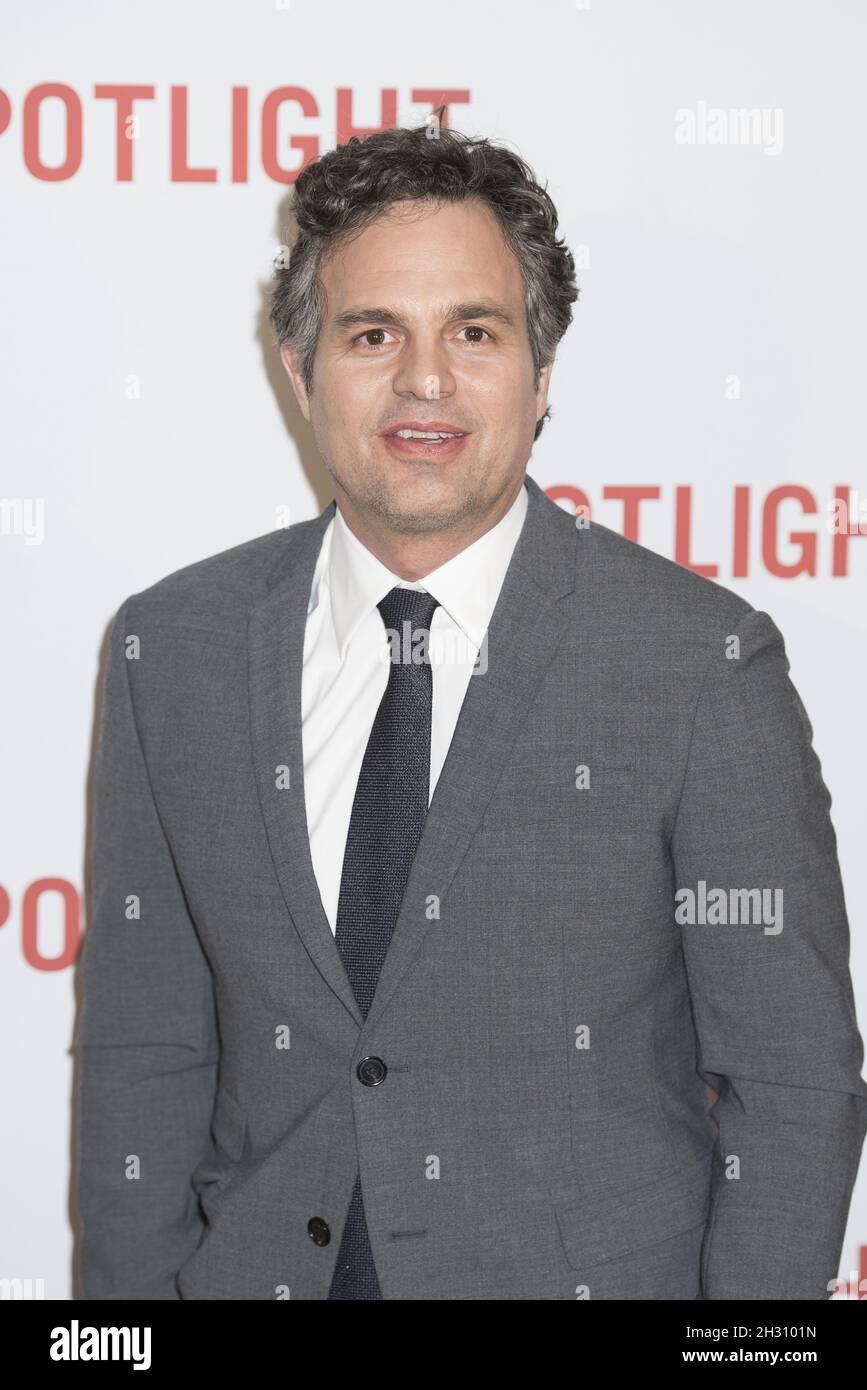 Mark Ruffalo attends the Spotlight UK Premiere at The Washington Hotel ...