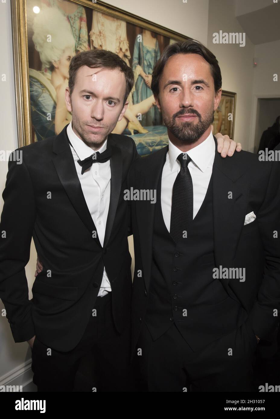 Tyler Shields and Jay Rutland attend the opening night of Tyler Shield ...