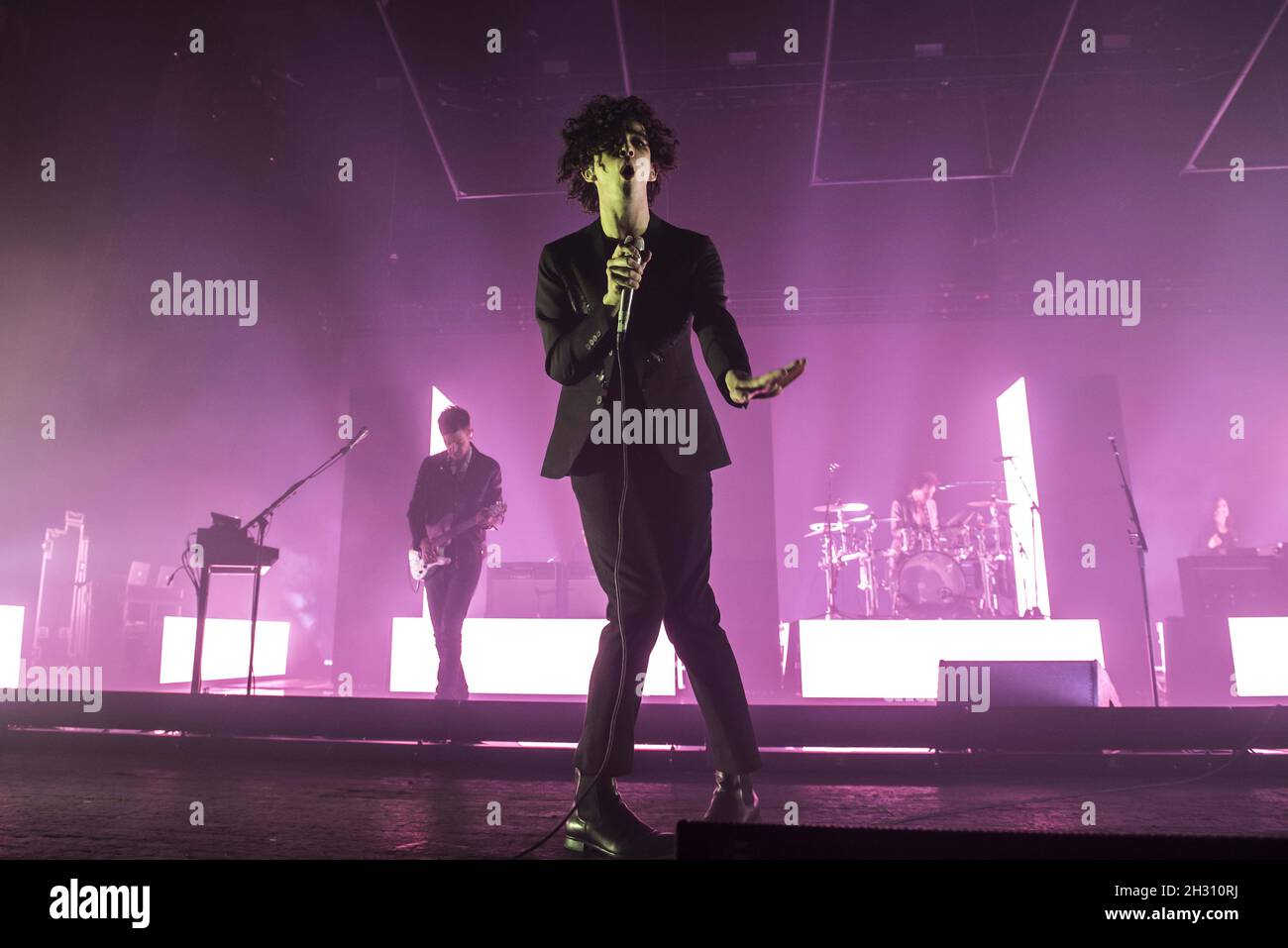 The 1975 perform live on stage at the O2 Academy, Brixton in London ...