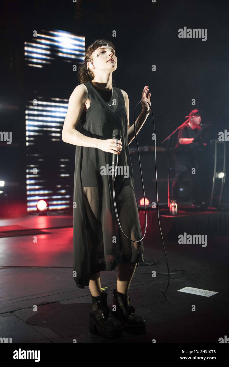 Lauren Mayberry of Chvrches performs live on stage at the Royal Albert ...
