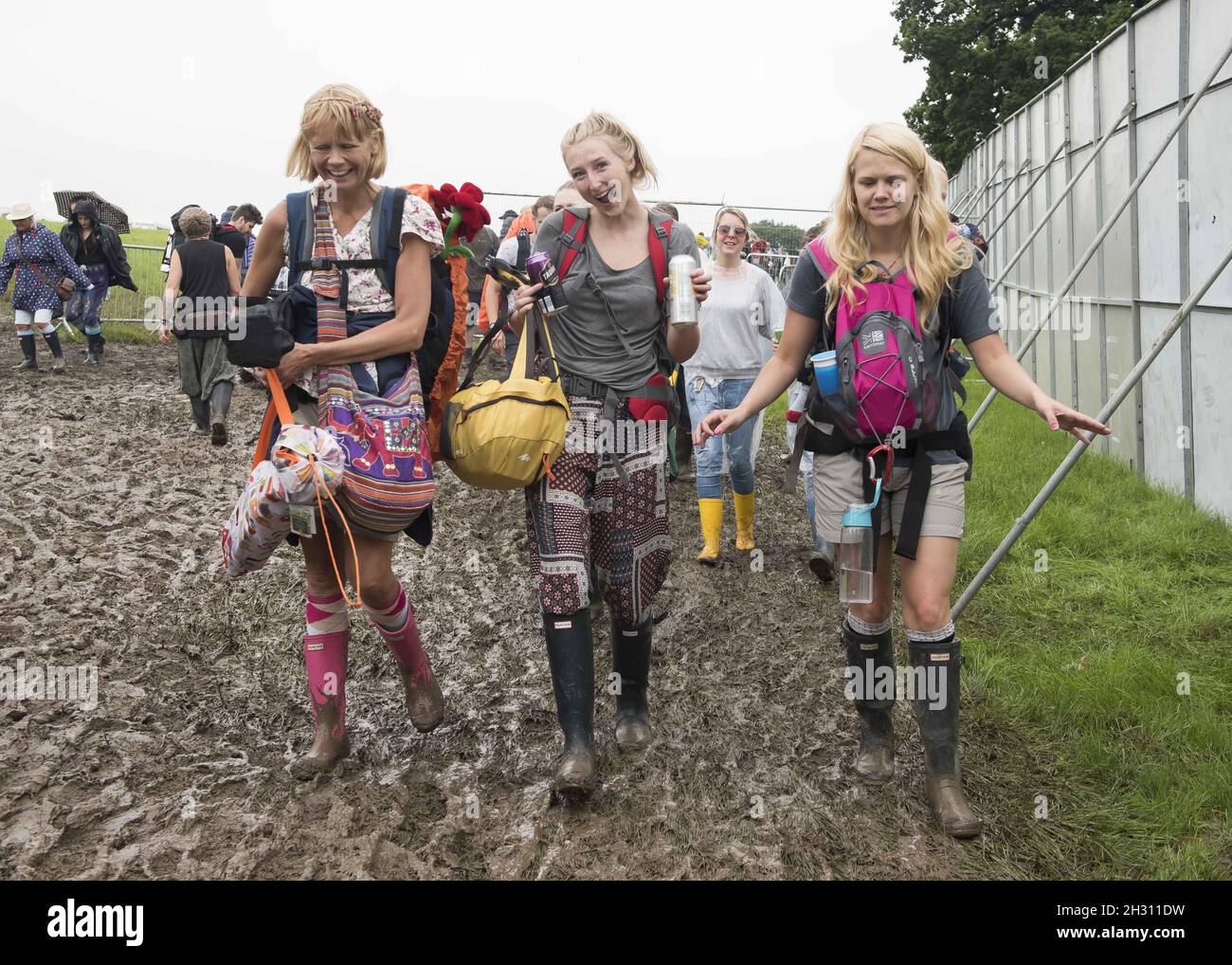 Festival Goers Arrive On Site At Glastonbury Festival 2016 Worthy Farm