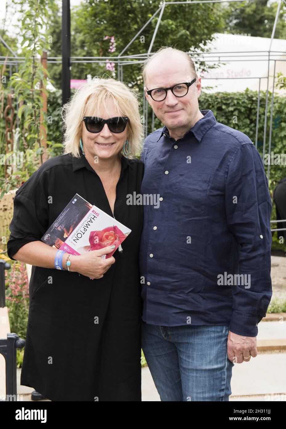 Jennifer Saunders and Adrian Edmondson attend the RHS Hampton Court ...