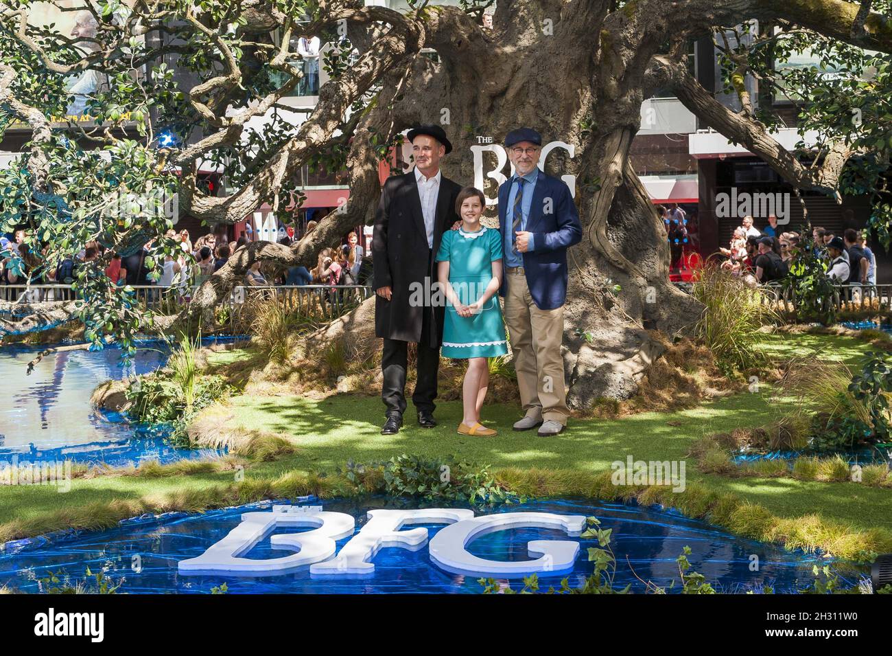 Mark Rylance, Ruby Barnhill and Steven Spielberg attend The BFG UK ...