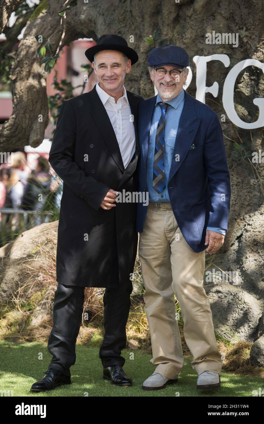 Mark Rylance, Ruby Barnhill and Steven Spielberg attend The BFG UK ...