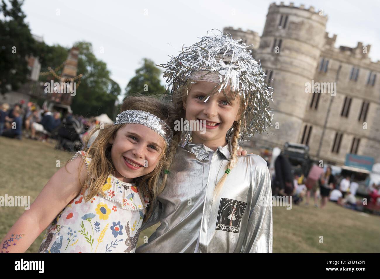 Festival goers dress in Space themed fancy dress at Camp Besitval 2016 ...