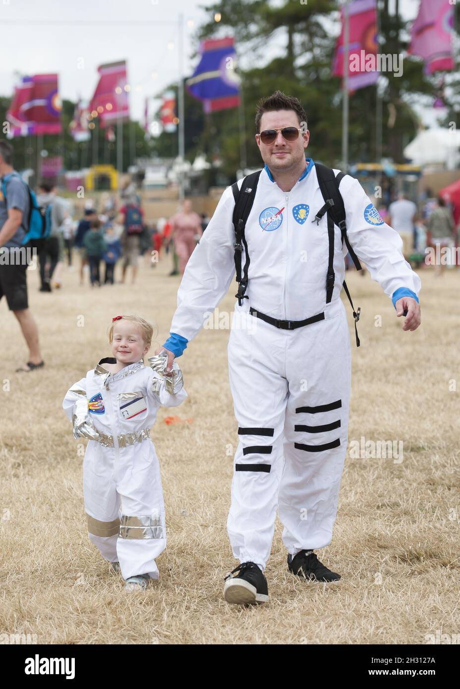 Festival goers in Space themed fancy dress at Camp Besitval 2016 ...