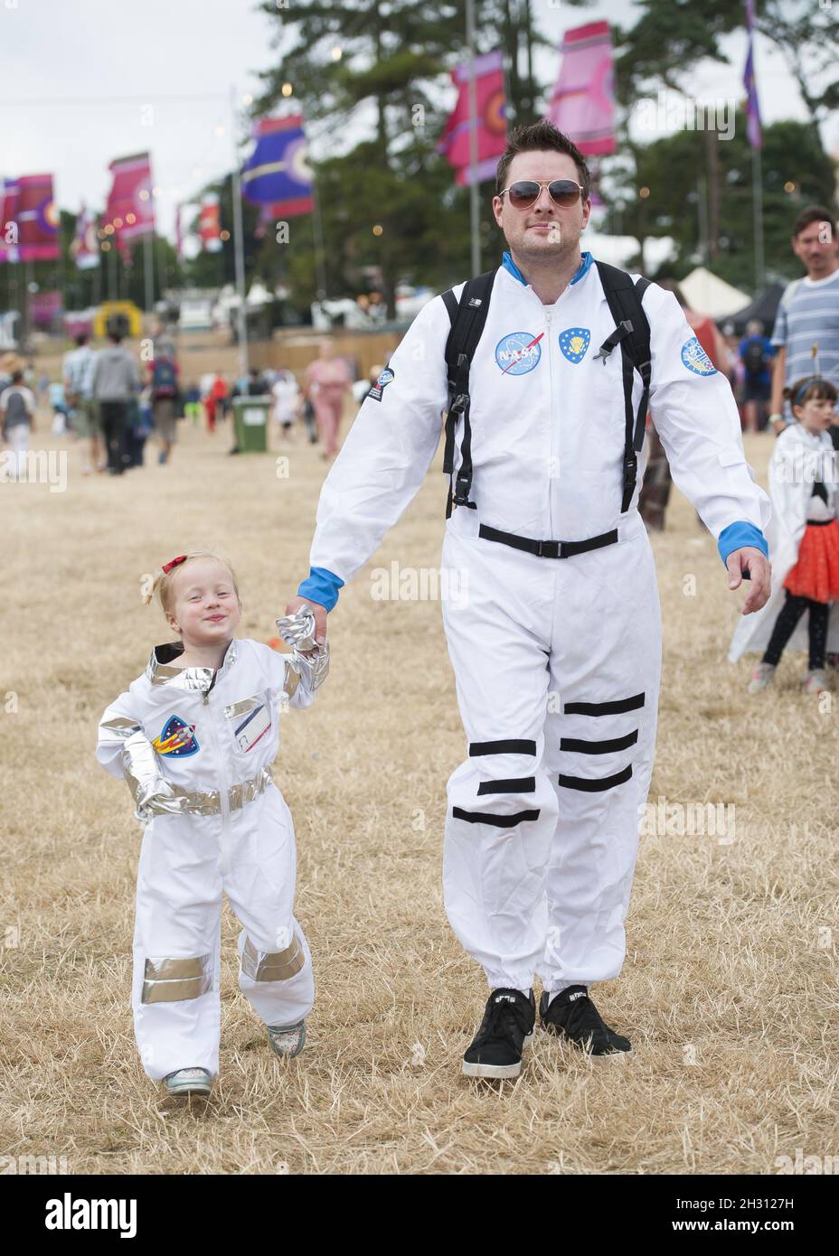 Festival goers in Space themed fancy dress at Camp Besitval 2016 ...