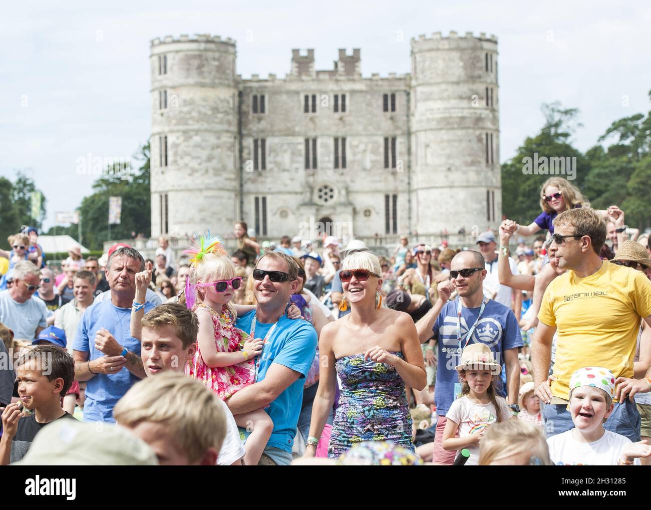 Festival goers in the Castle Stage crowd at Camp Besitval 2016 ...