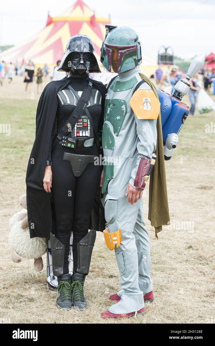 Festival goers in Space themed fancy dress at Camp Besitval 2016 ...