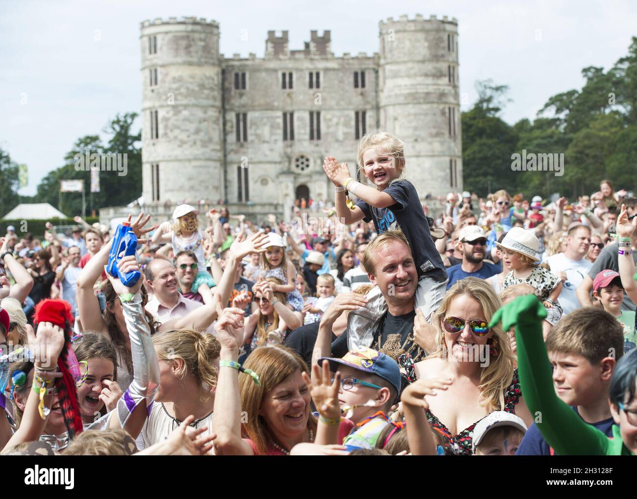 Festival goers in the Castle Stage crowd at Camp Besitval 2016 ...