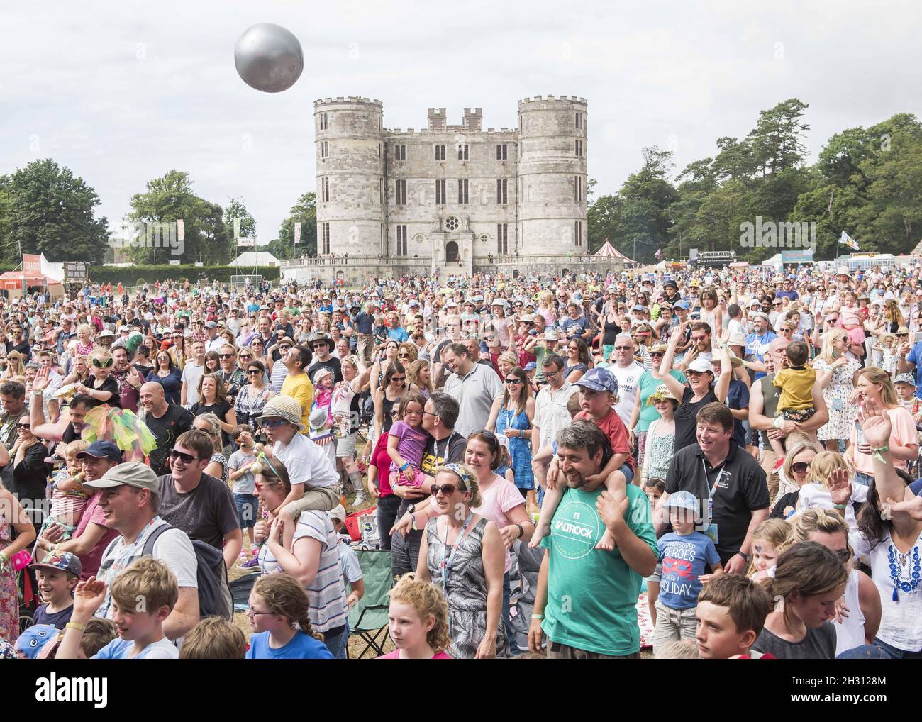 Festival goers in the Castle Stage crowd at Camp Besitval 2016 ...