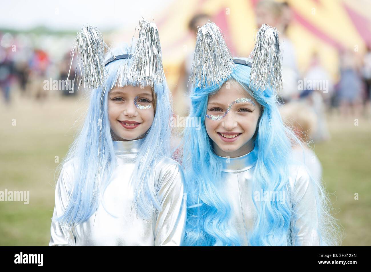 Festival goers in Space themed fancy dress at Camp Besitval 2016 ...