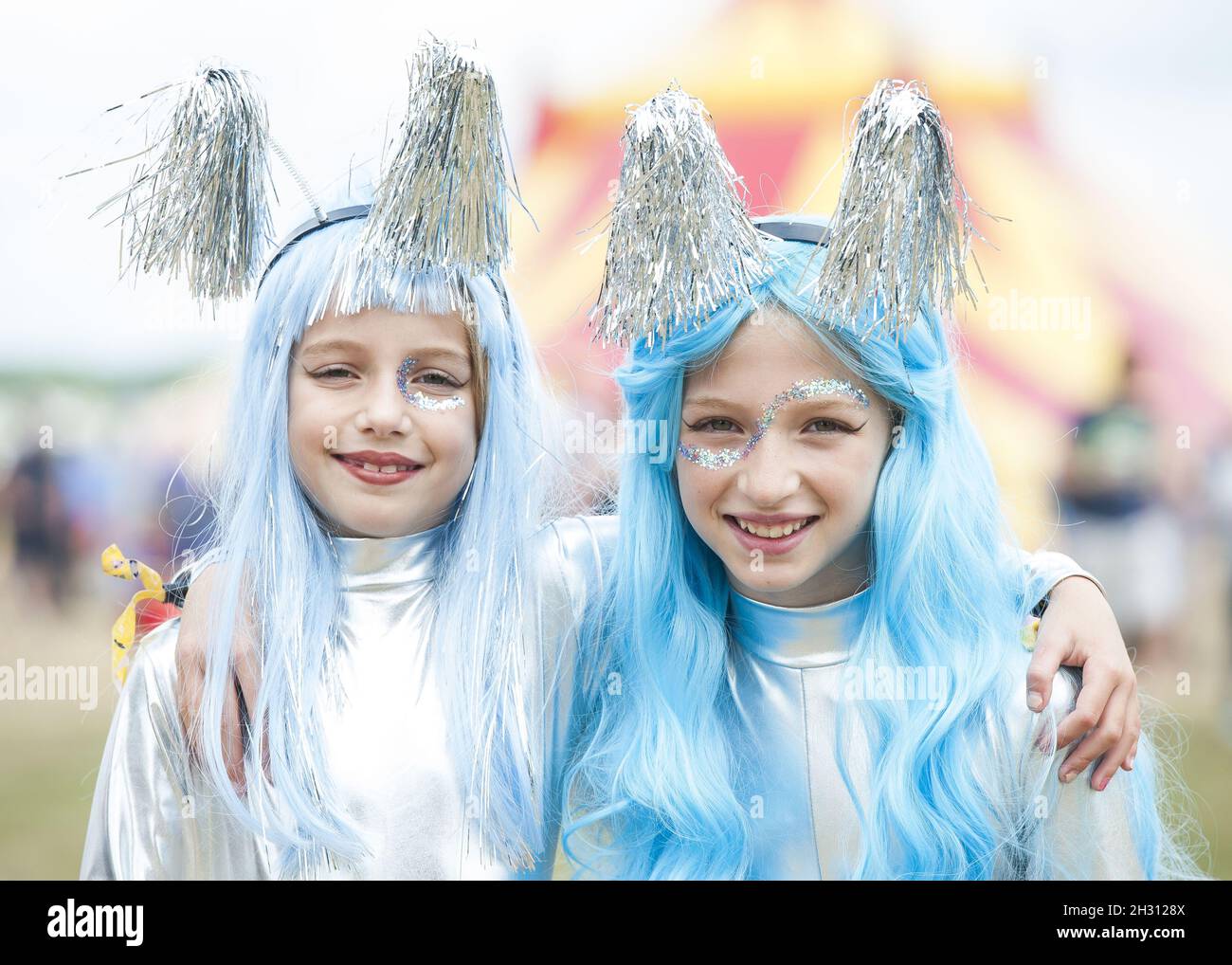 Festival goers in Space themed fancy dress at Camp Besitval 2016 ...