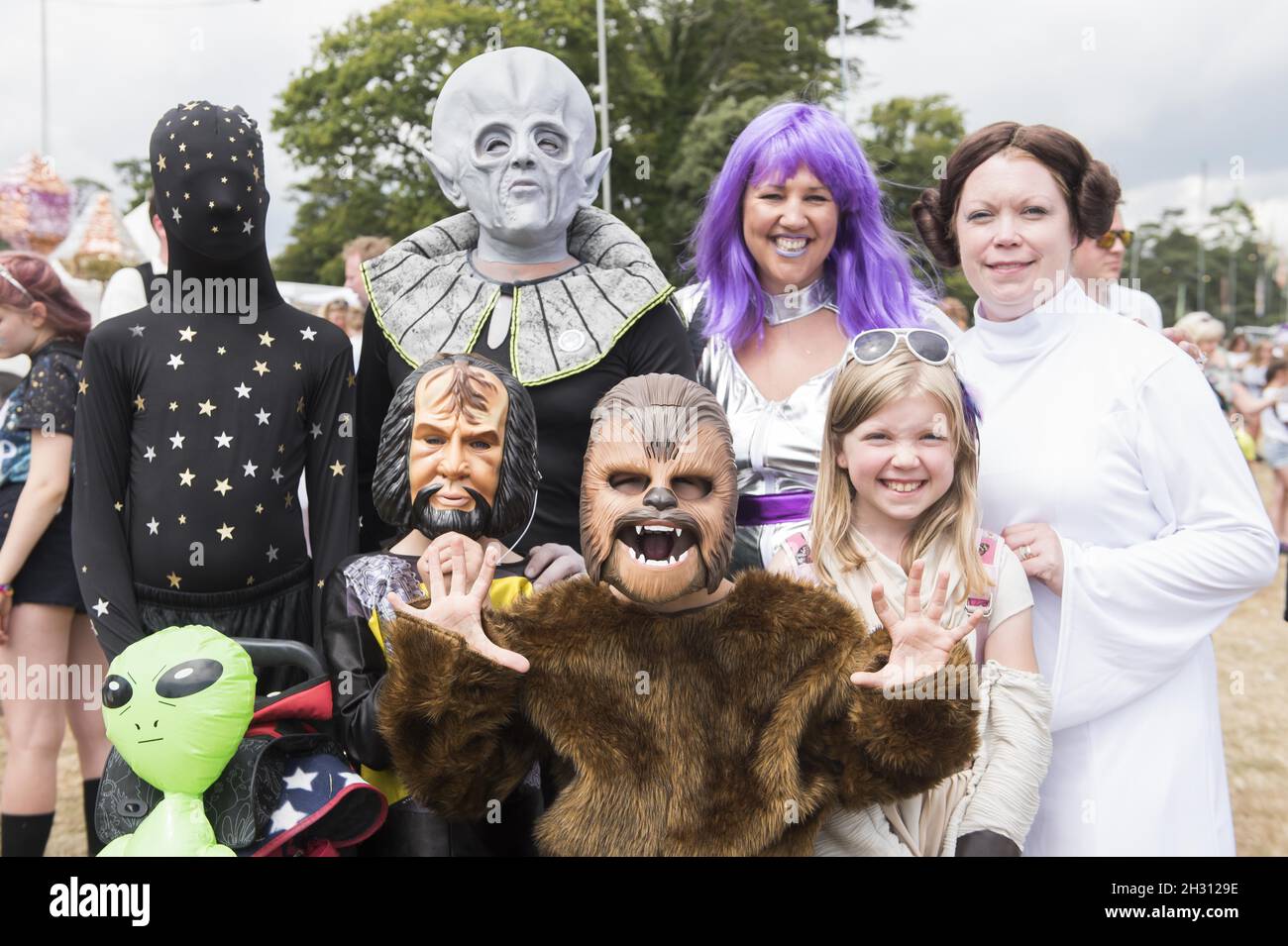 Festival Goers in Space themed fancy dress at Camp Besitval 2016, at ...