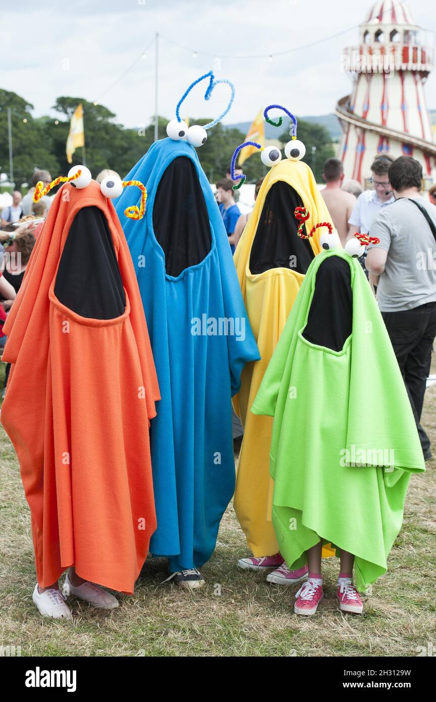 Festival Goers in Space themed fancy dress at Camp Besitval 2016, at ...