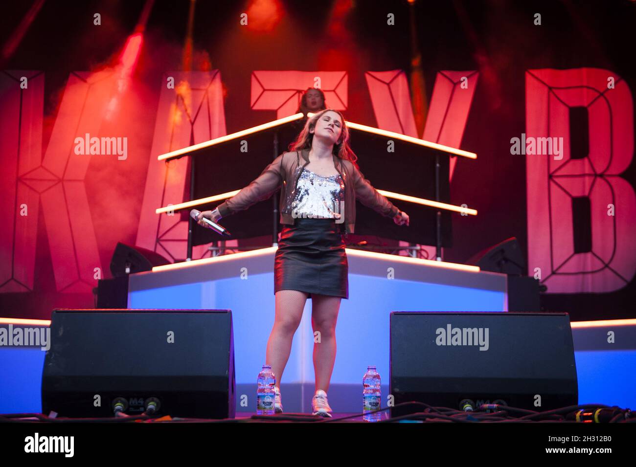 Katy B performs live on stage at Camp Besitval 2016, Lulworth Castle ...