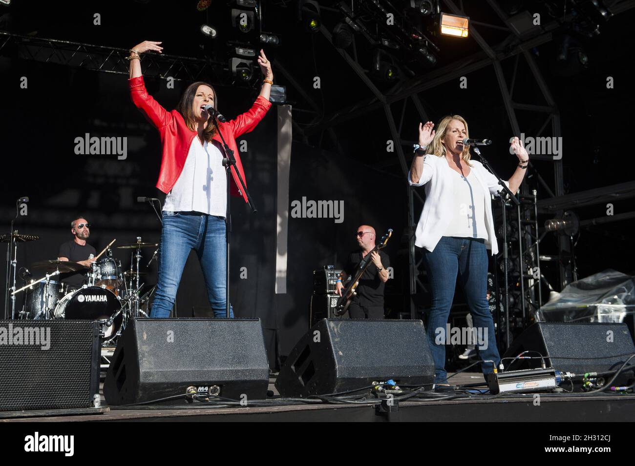 Bananarama perform live on stage at Camp Besitval 2016, Lulworth Castle ...