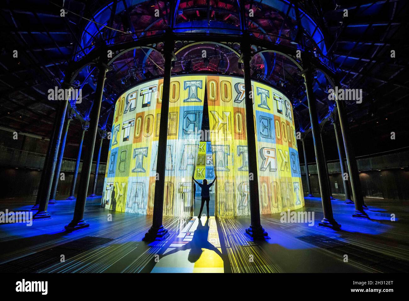 General view of Ron Arad's Curtain Call installation at the Roundhouse ...