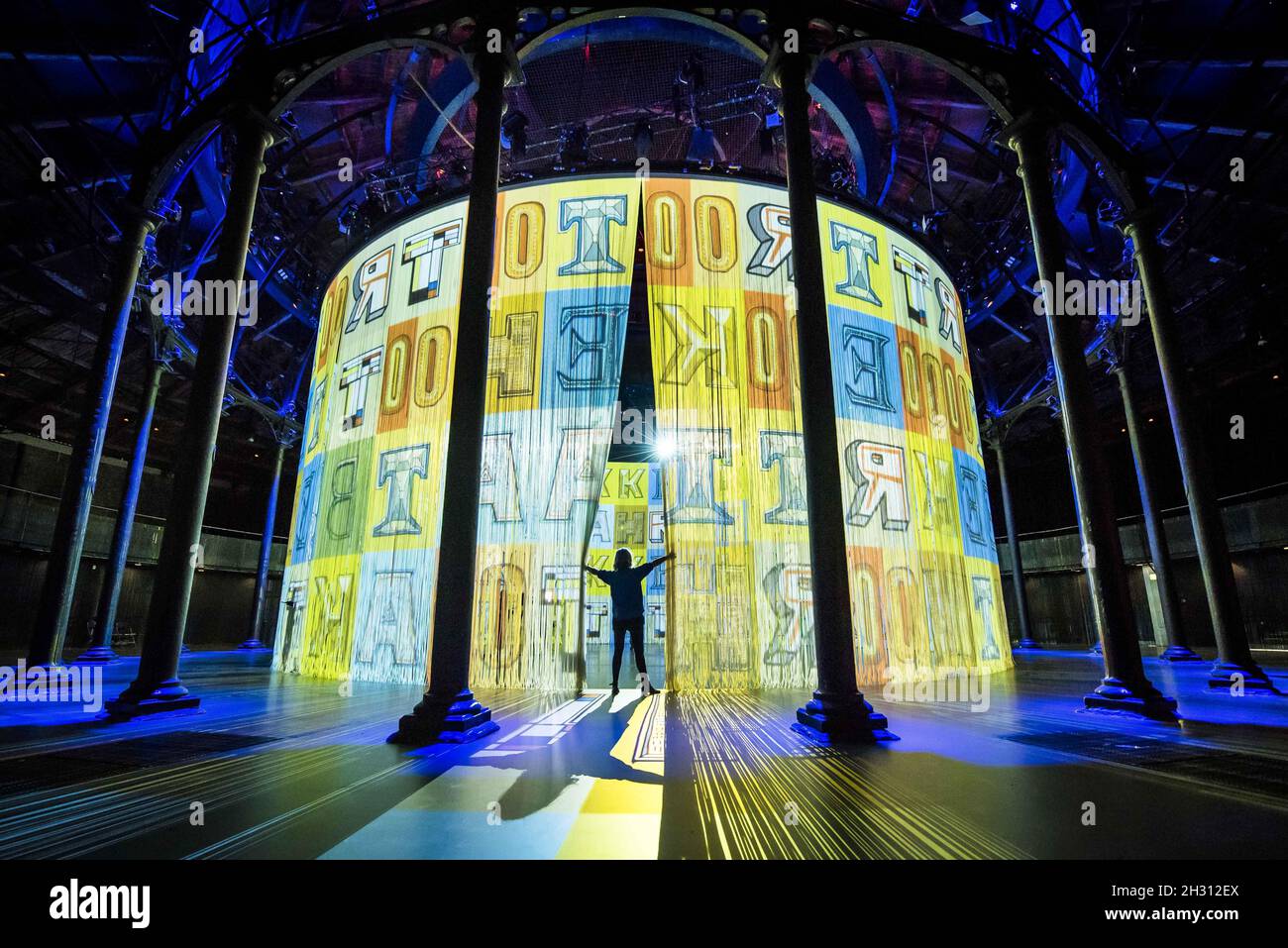 General view of Ron Arad's Curtain Call installation at the Roundhouse ...