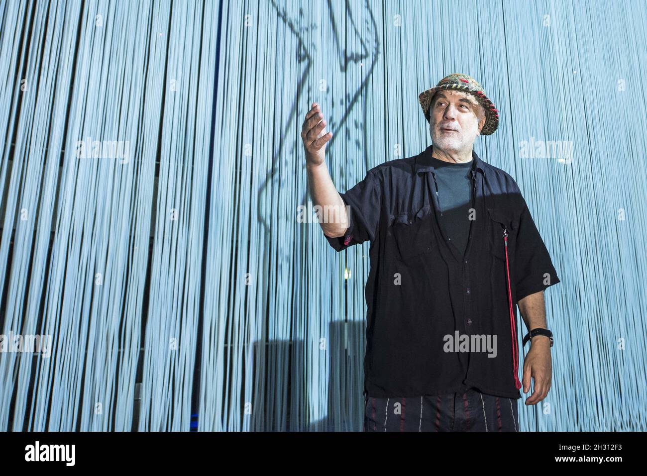 Ron Arad stands infront of his Curtain Call installation at the ...