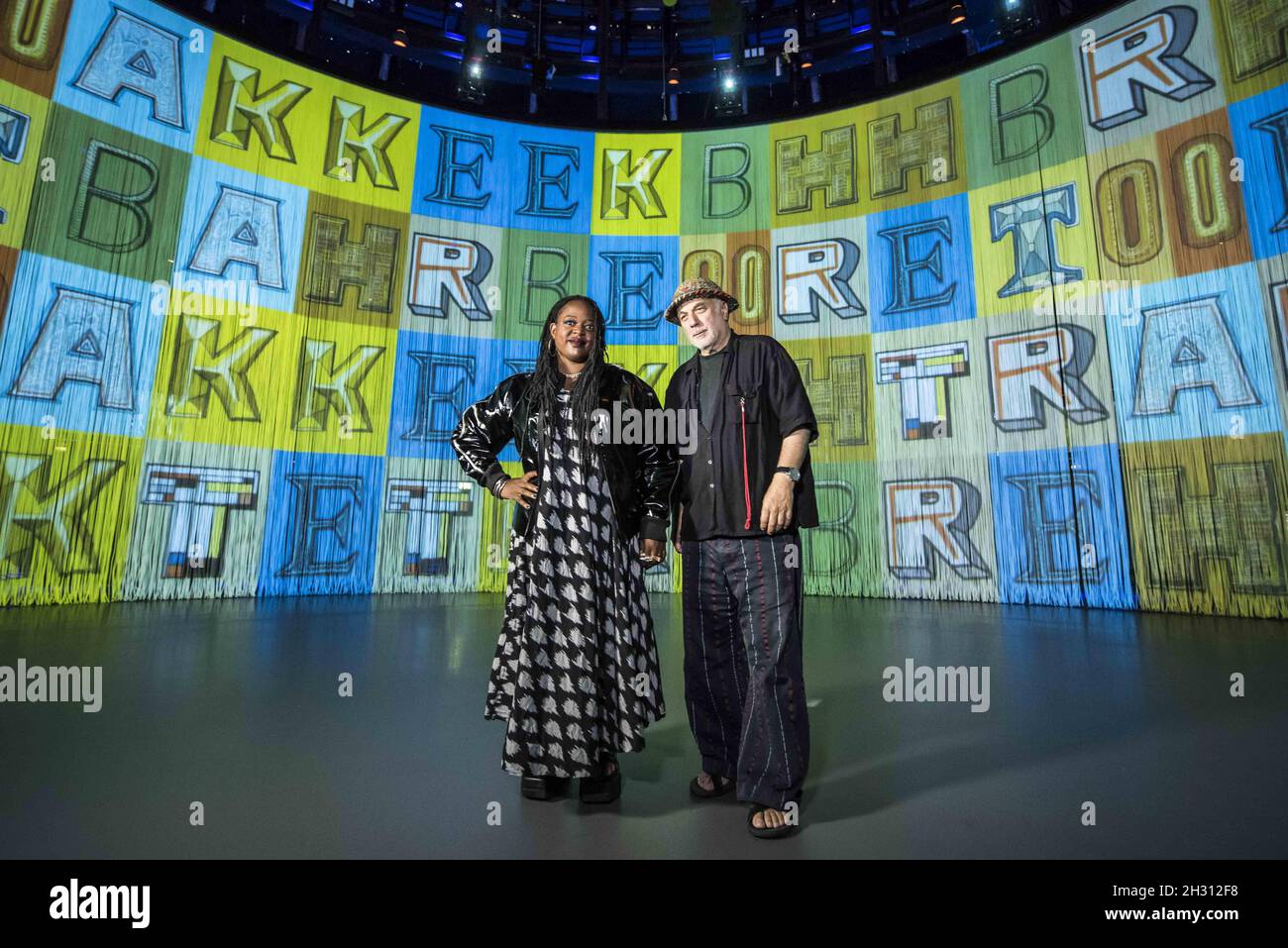 Ron Arad and Eska pose for photographers during a photocall for Ron ...
