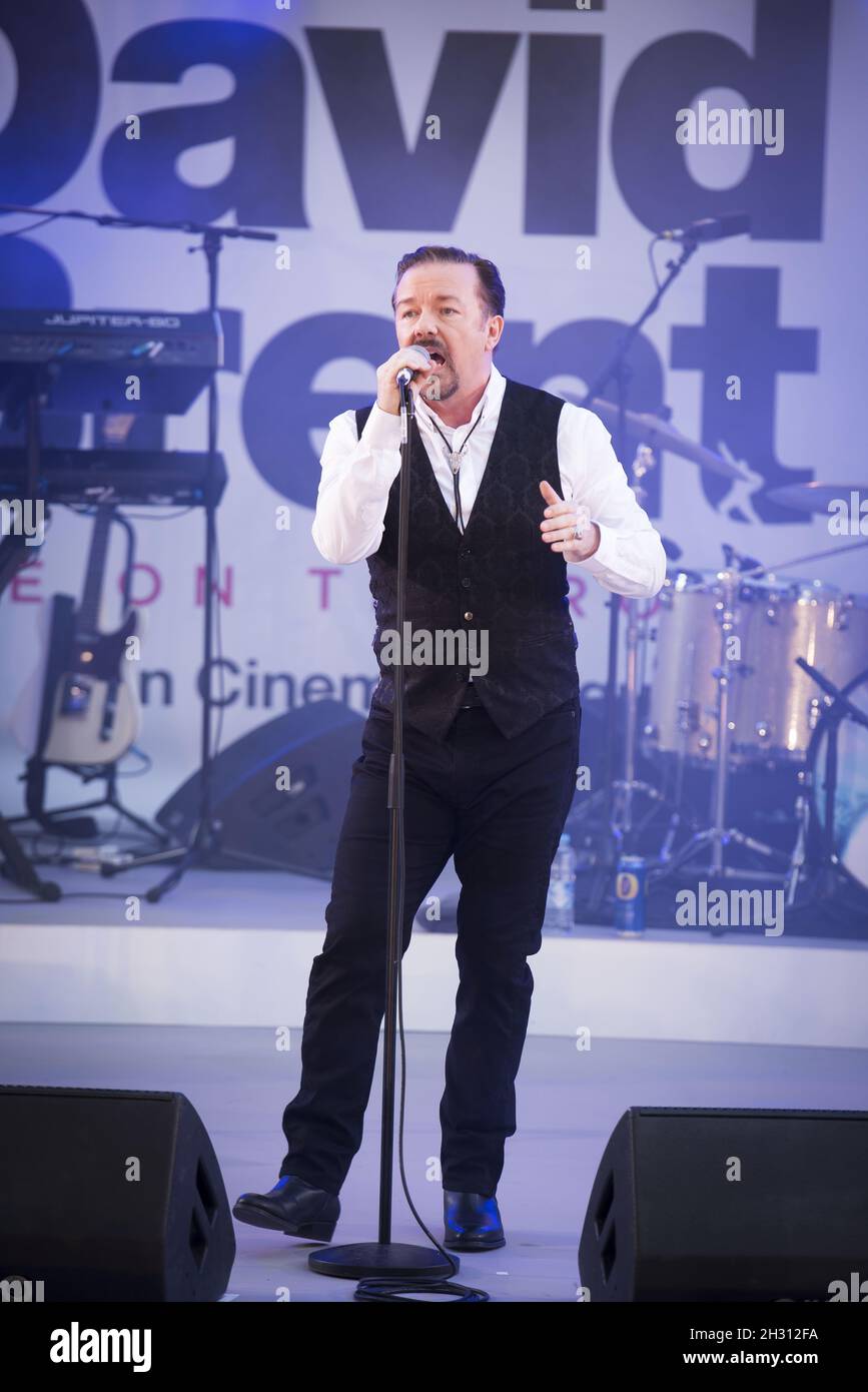 Ricky Gervais performs as David Brent with Forgone Conclusion during ...