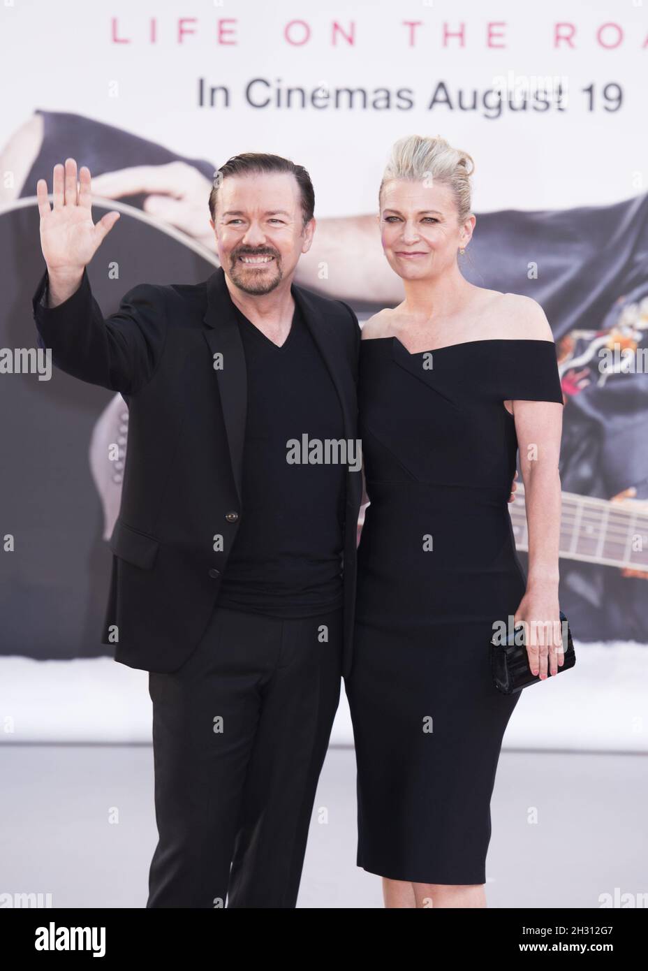 Ricky Gervais and wife Jane Fallon attending the world premiere of ...