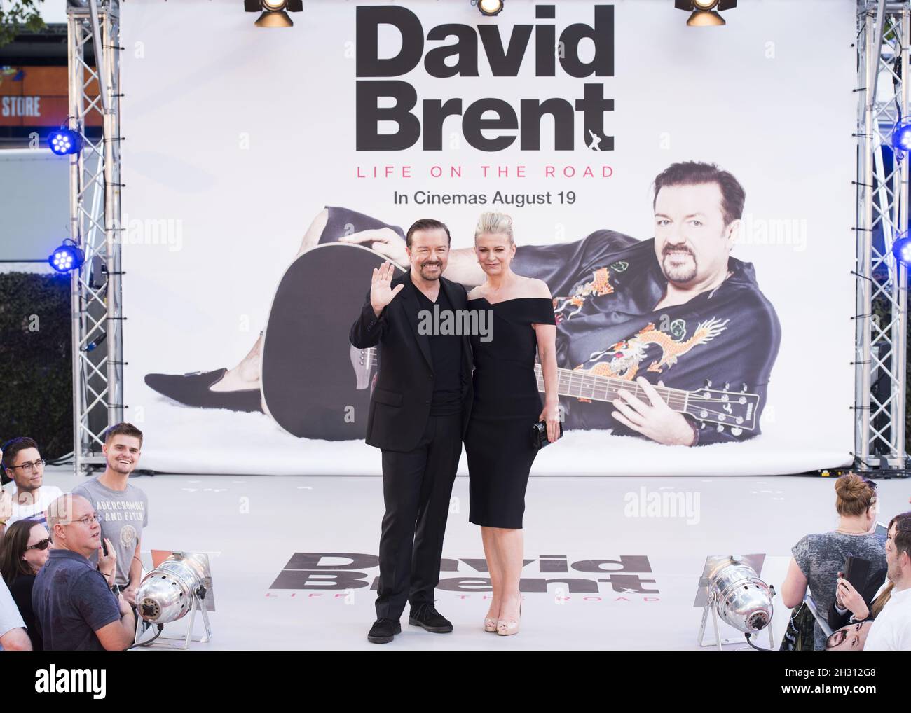 Ricky Gervais and wife Jane Fallon attending the world premiere of ...